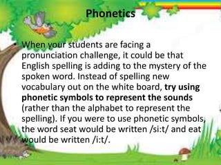 Teaching Vowel Pronunciation | PPTX
