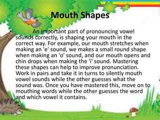 Teaching Vowel Pronunciation | PPTX