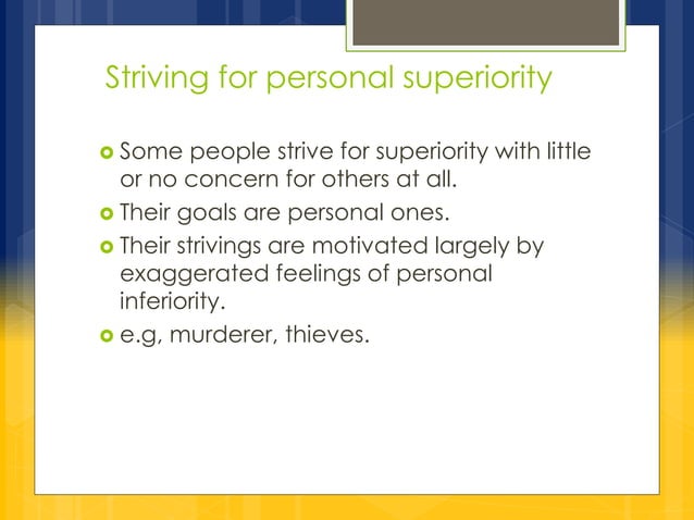 Adler's theory of striving for superiority | PPTX | Science