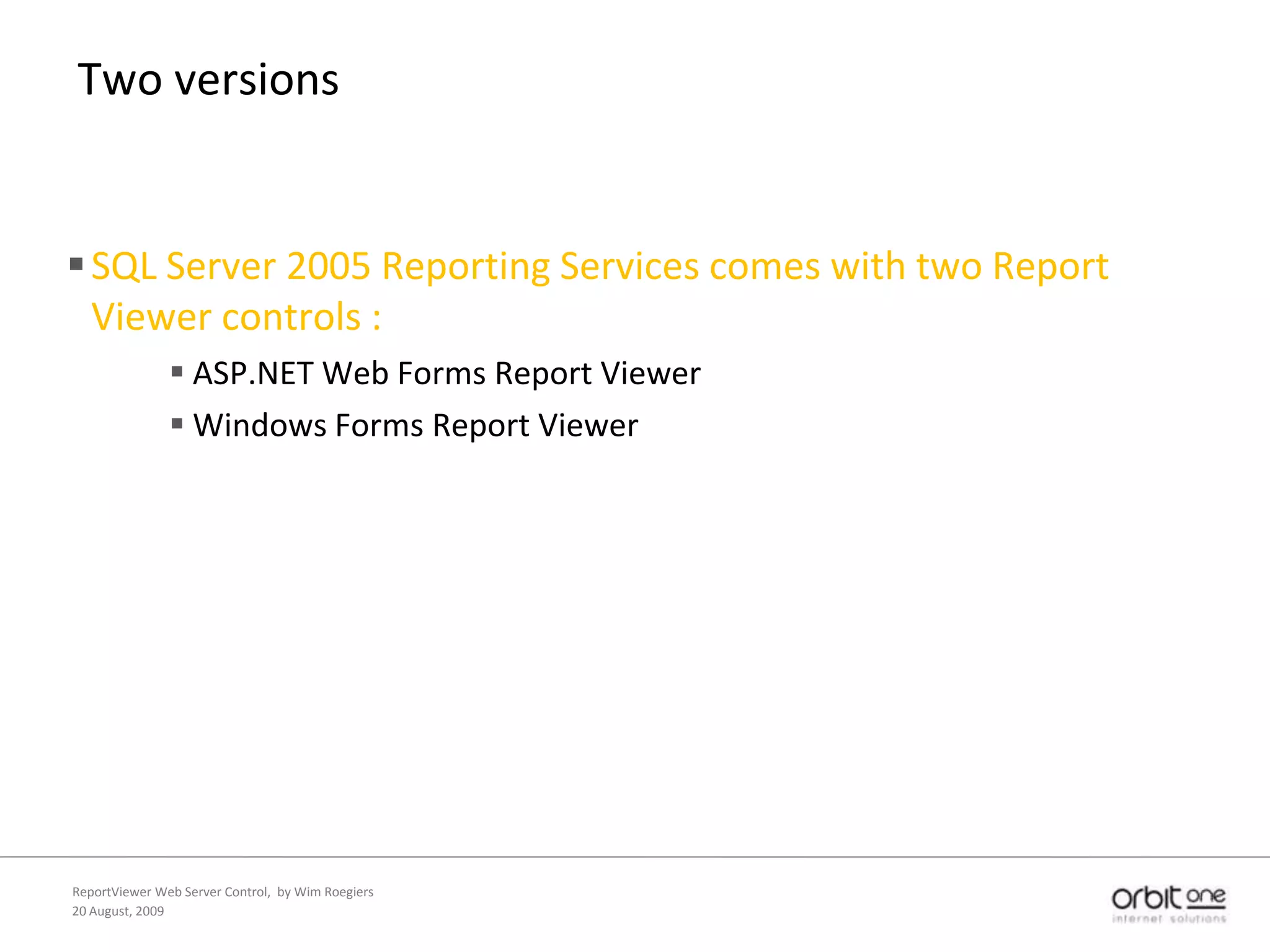 ReportViewer Web Server Control | PPTX