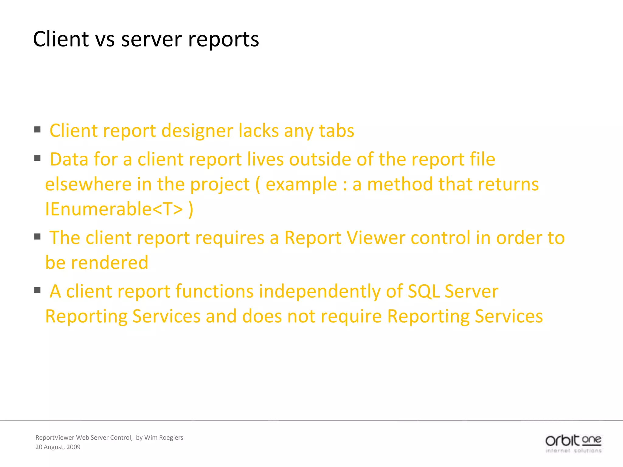 ReportViewer Web Server Control | PPTX