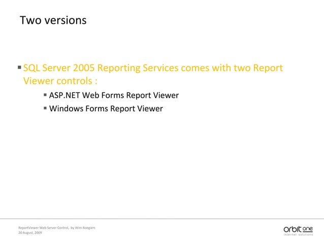ReportViewer Web Server Control | PPTX