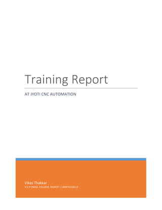 jyoti cnc training report | PDF