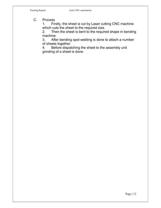 jyoti cnc training report | PDF