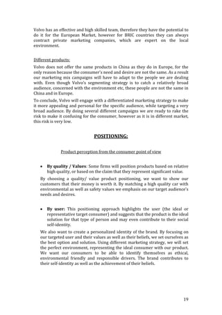 Report on Volvo, Marketing Strategy | DOCX