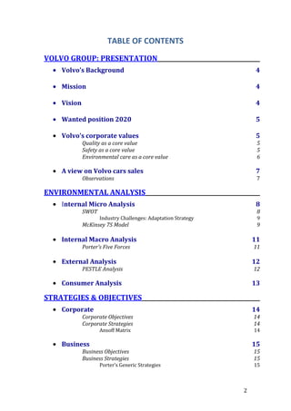 Report on Volvo, Marketing Strategy | DOCX