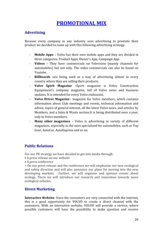 Report on Volvo, Marketing Strategy | DOCX