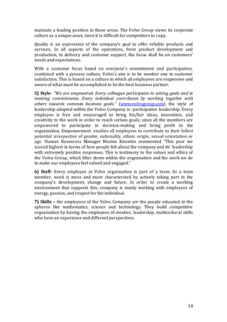 Volvo company training repoart | DOCX