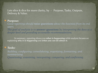 Reports vs analysis | PPT | Business | Business and Finance