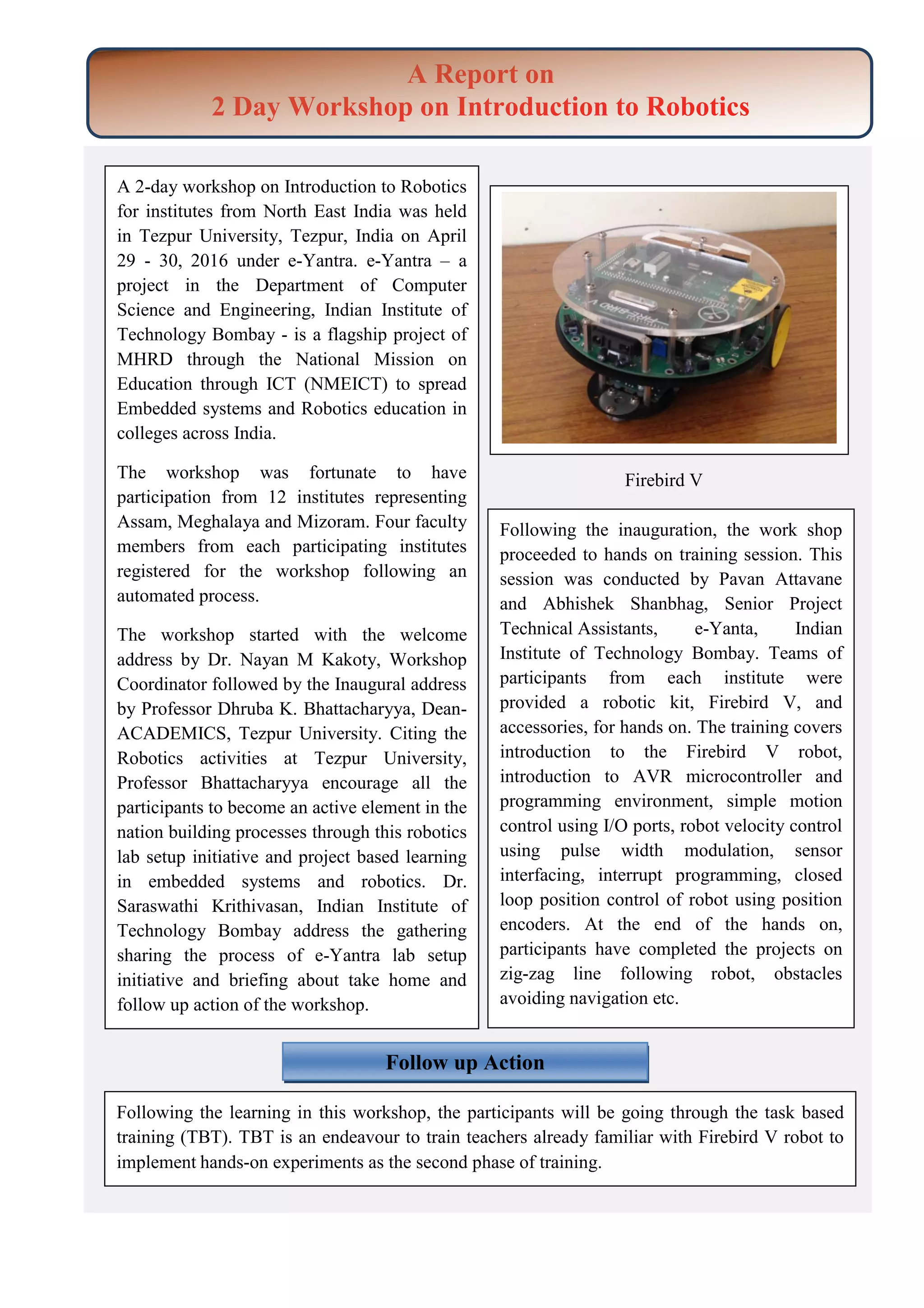 Report workshop introduction_to_robotics | PDF