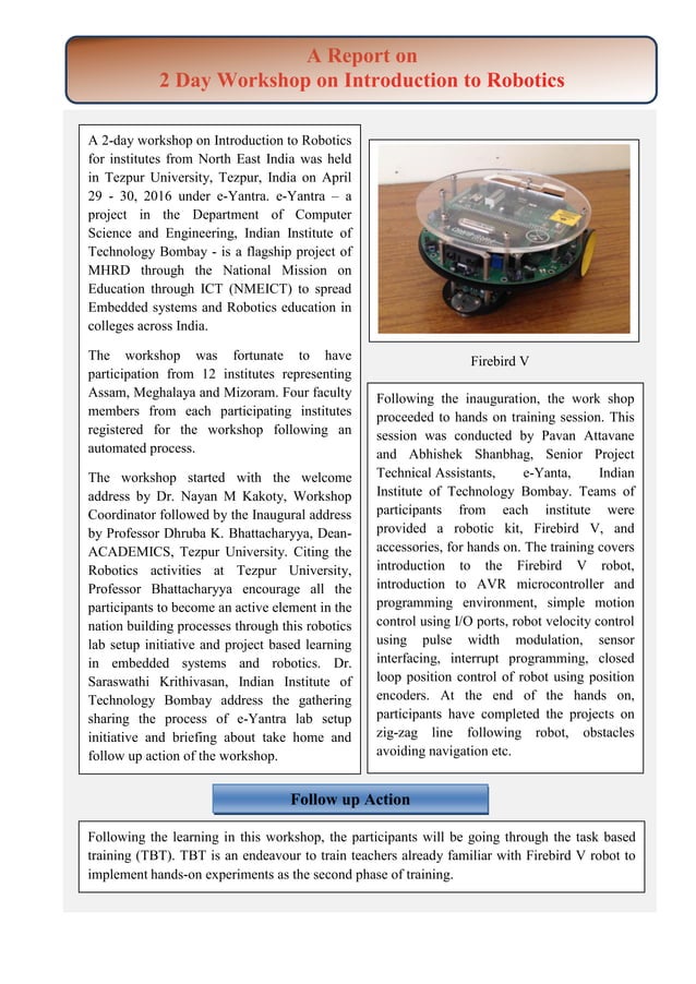 Report workshop introduction_to_robotics | PDF