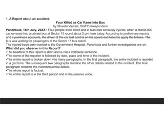 Report writing | PPT