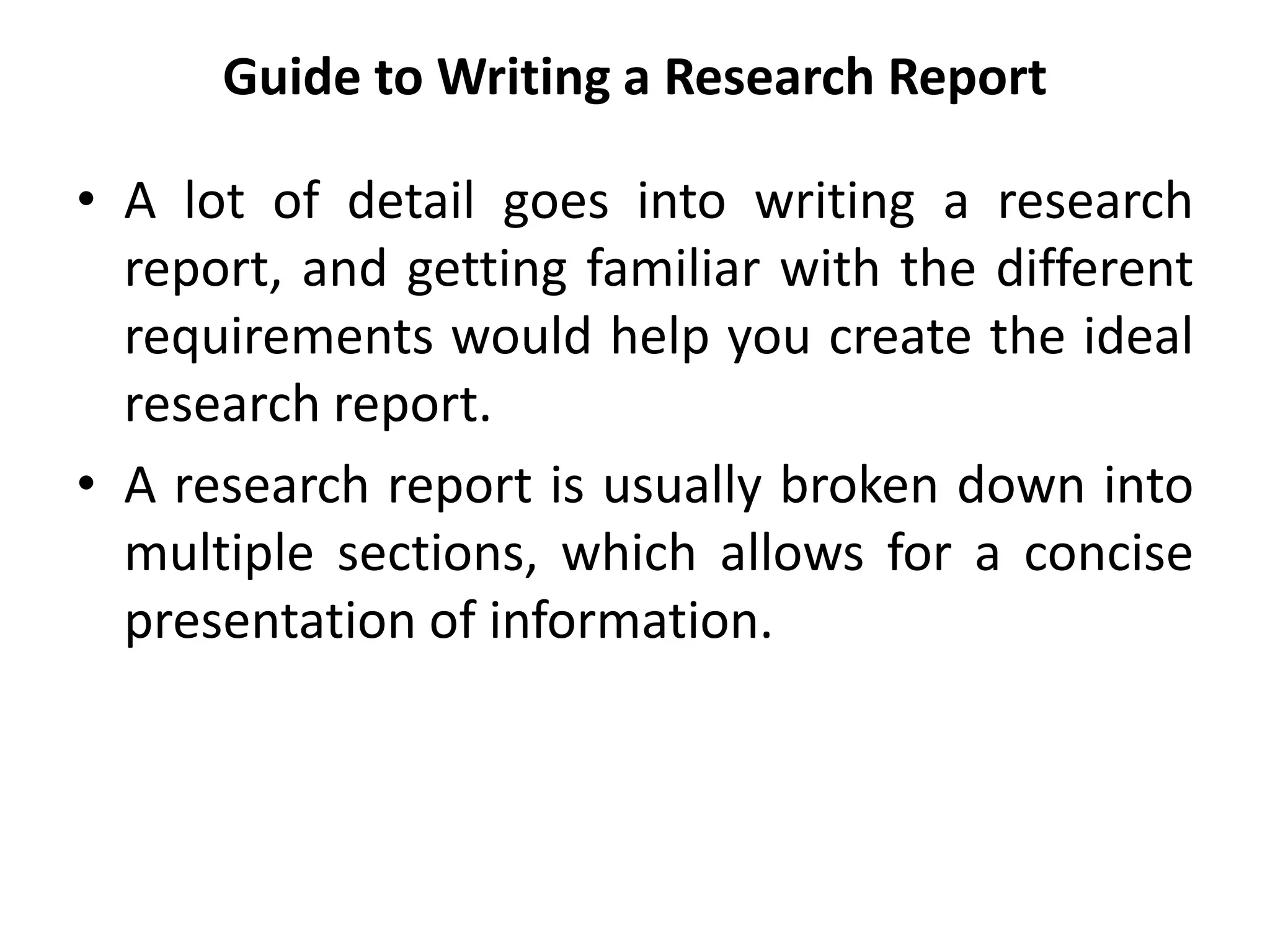 Research Report Writing | PPTX
