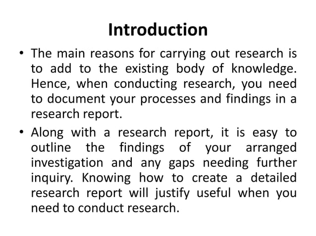Research Report Writing | PPTX