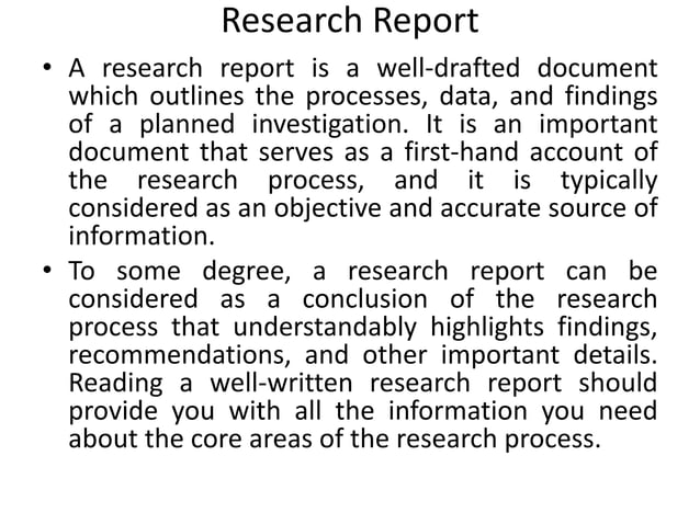 Research Report Writing | PPTX
