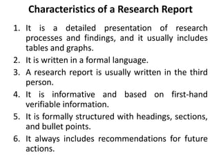 Research Report Writing | PPTX