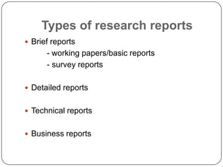 Report writing | PPTX