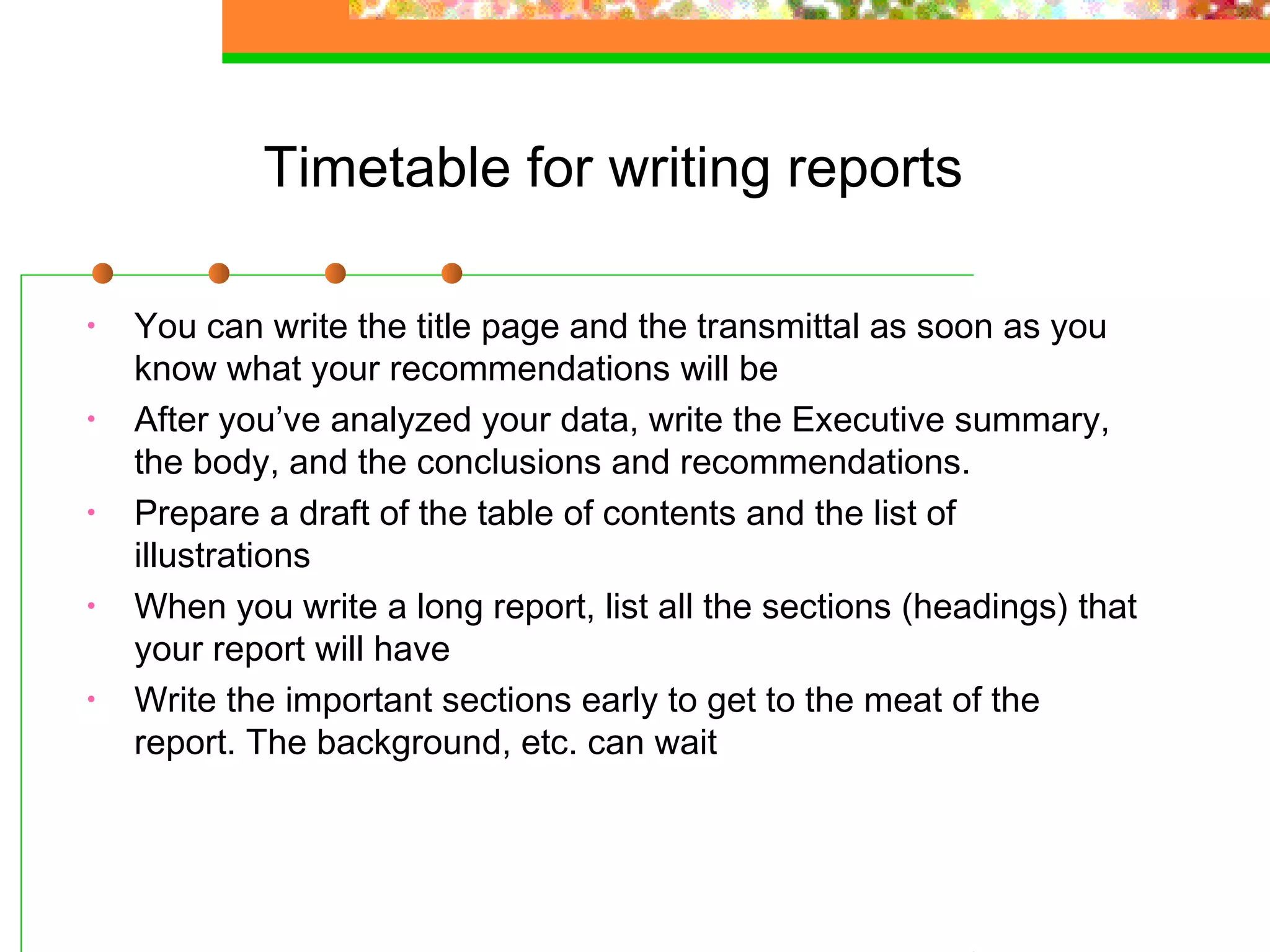 Report writing | PPT