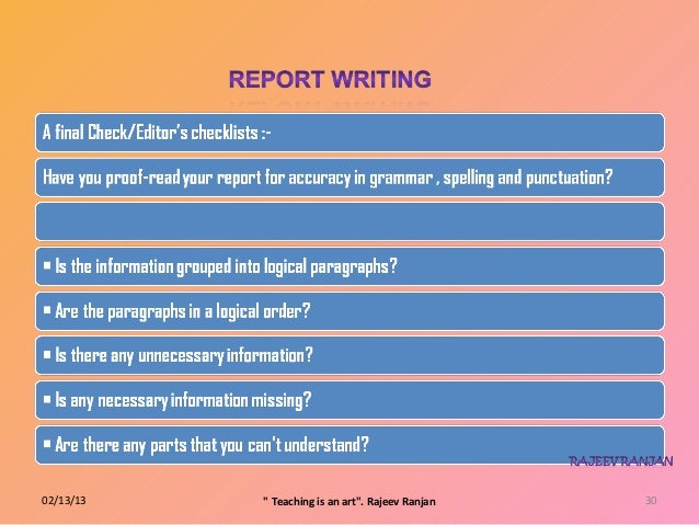How to Write a Report
