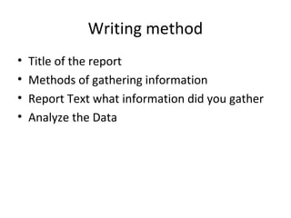 Report writing | PPT