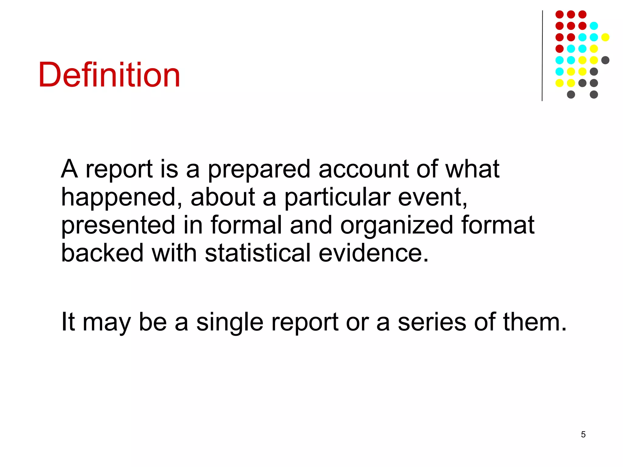 Report writing | PPT