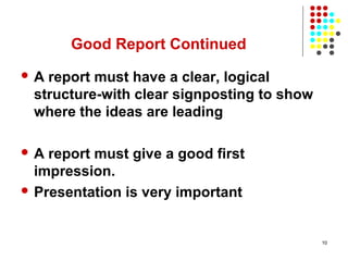 Report writing | PPT | Educational Assessment | Education