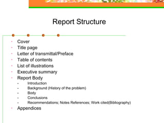 Report writing | PPT