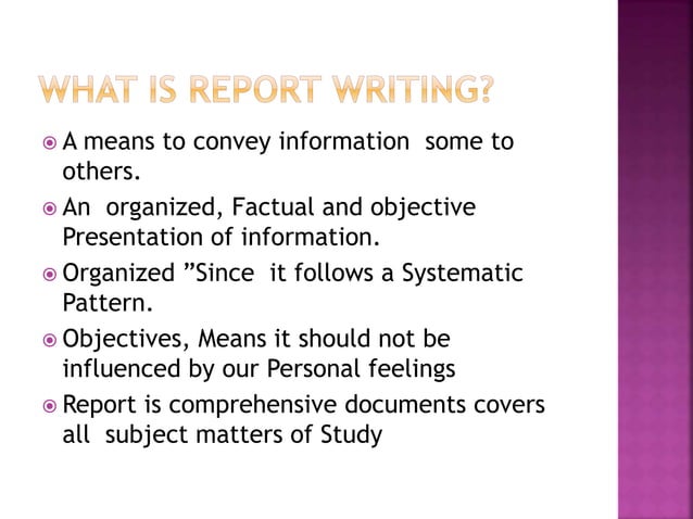 Report writing | PPTX