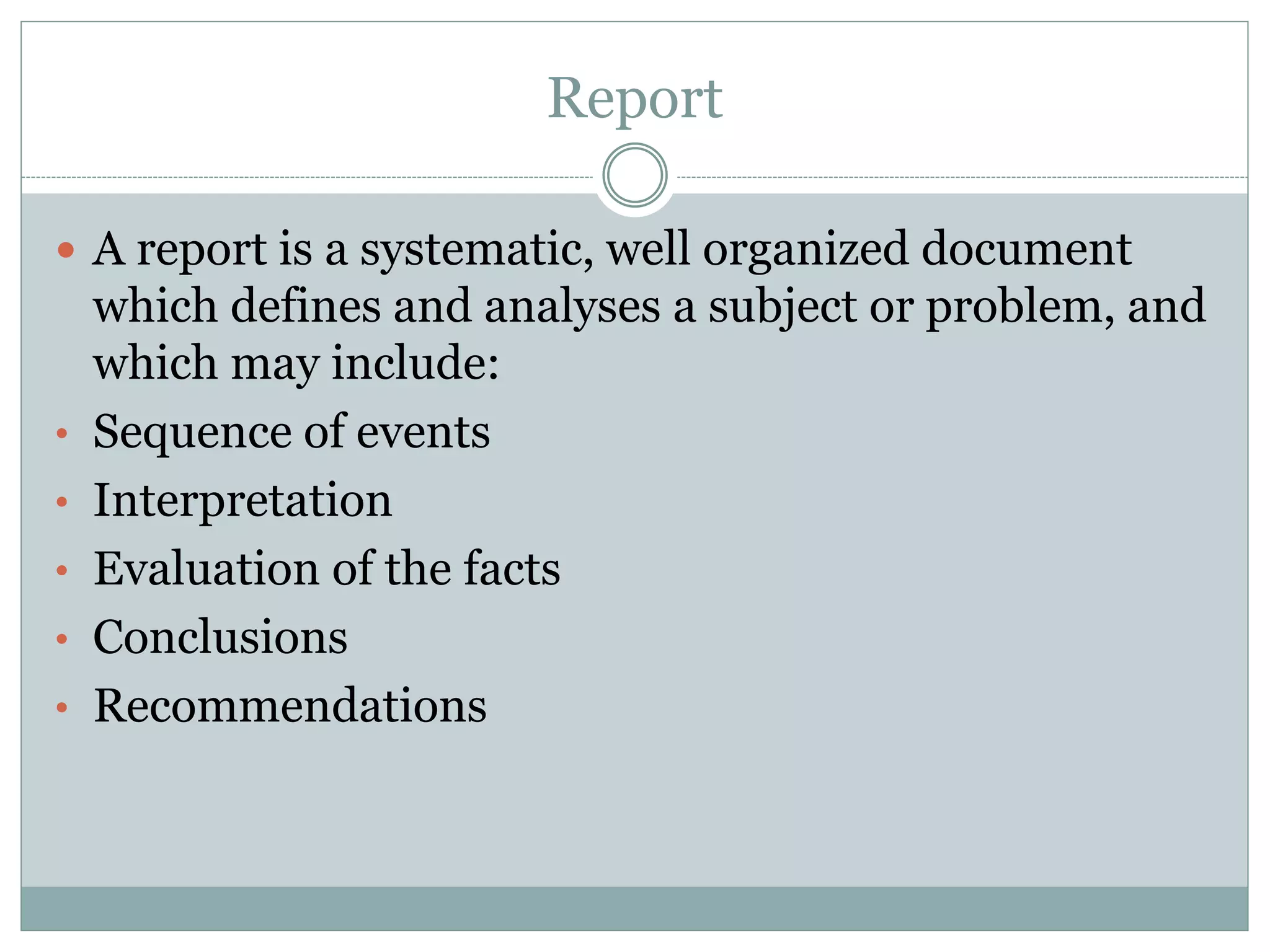 Report writing | PPT
