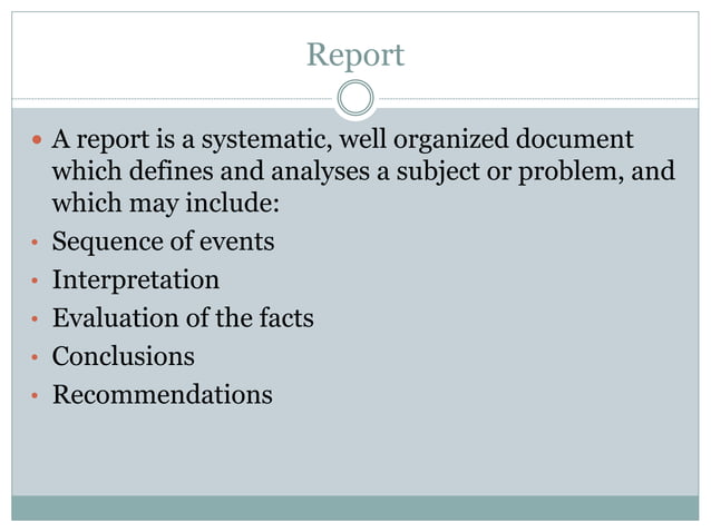 Report writing | PPT