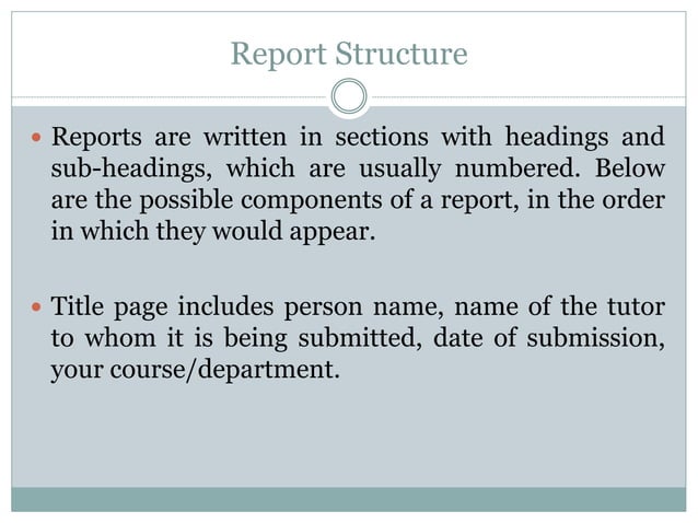 Report writing | PPT