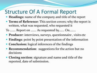 Report writing | PPT