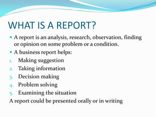 Report writing | PPT