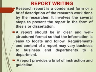 Report writing | PPTX