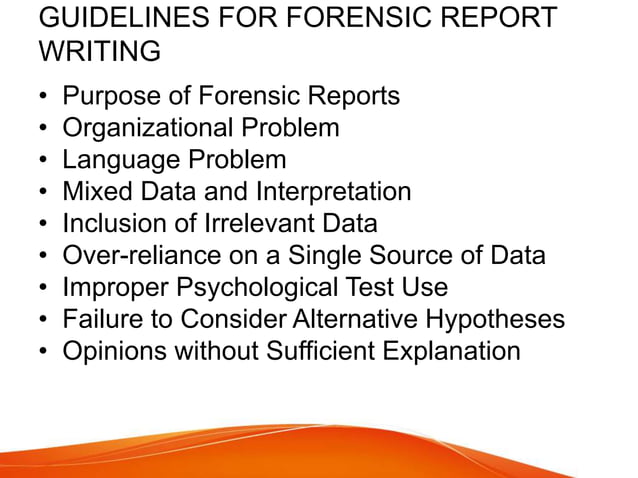 Report Writing and Analysis of Data in Forensics | PPTX