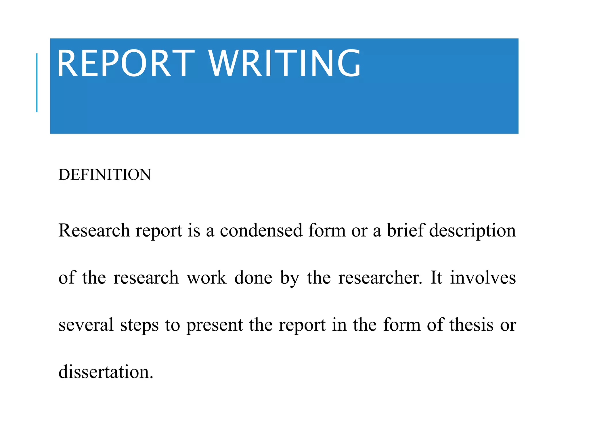 Report writing | PPTX