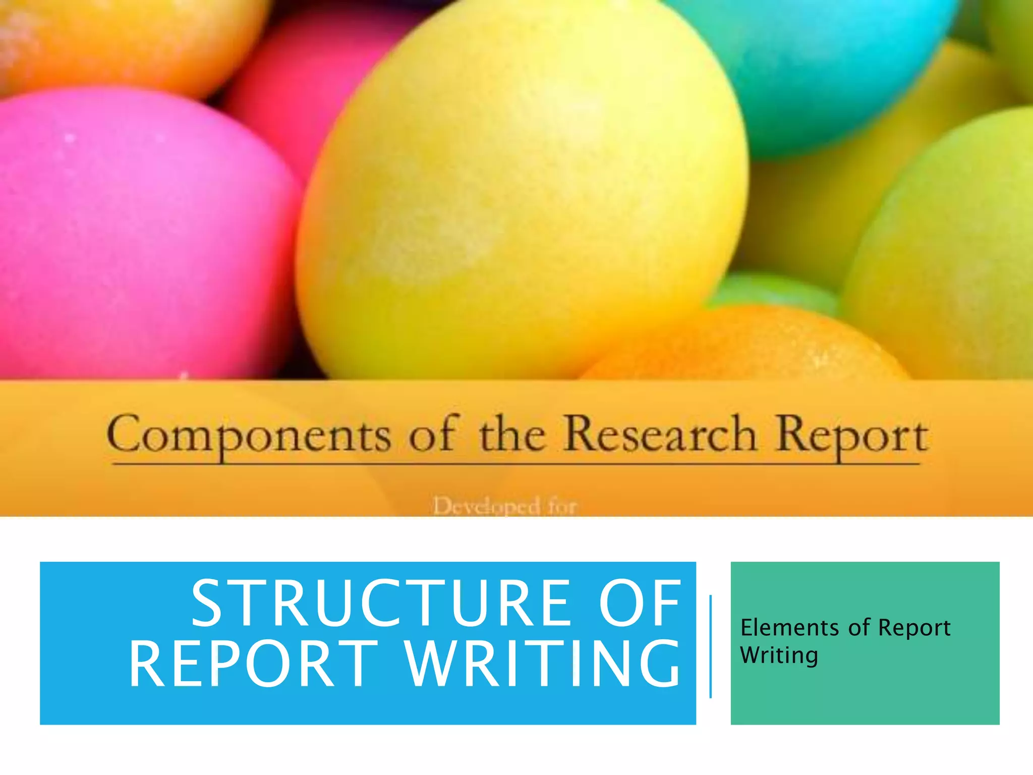 Report writing | PPTX