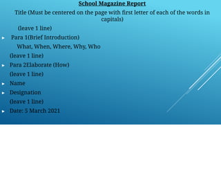 Report writing of English for Letter write | PDF