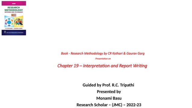 Chapter 19- Interpretation & Report writing | PPTX | Science