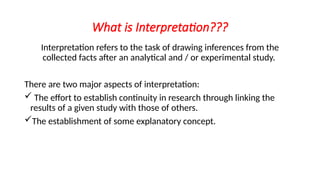Chapter 19- Interpretation & Report writing | PPTX
