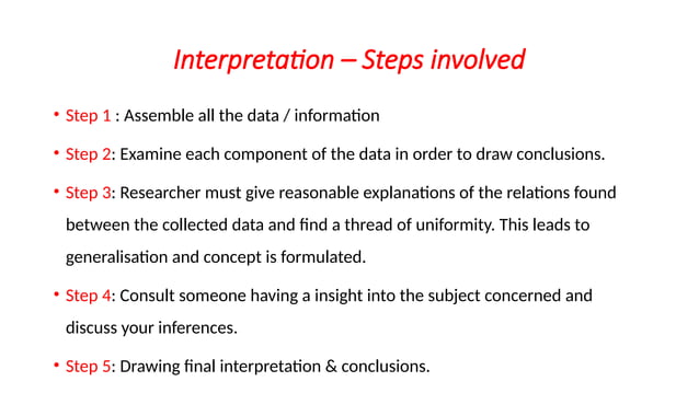 Chapter 19- Interpretation & Report writing | PPTX | Science