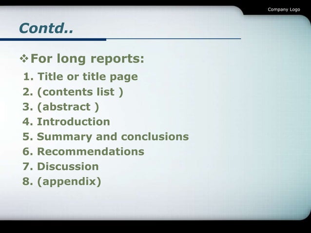 Report writing | PPTX