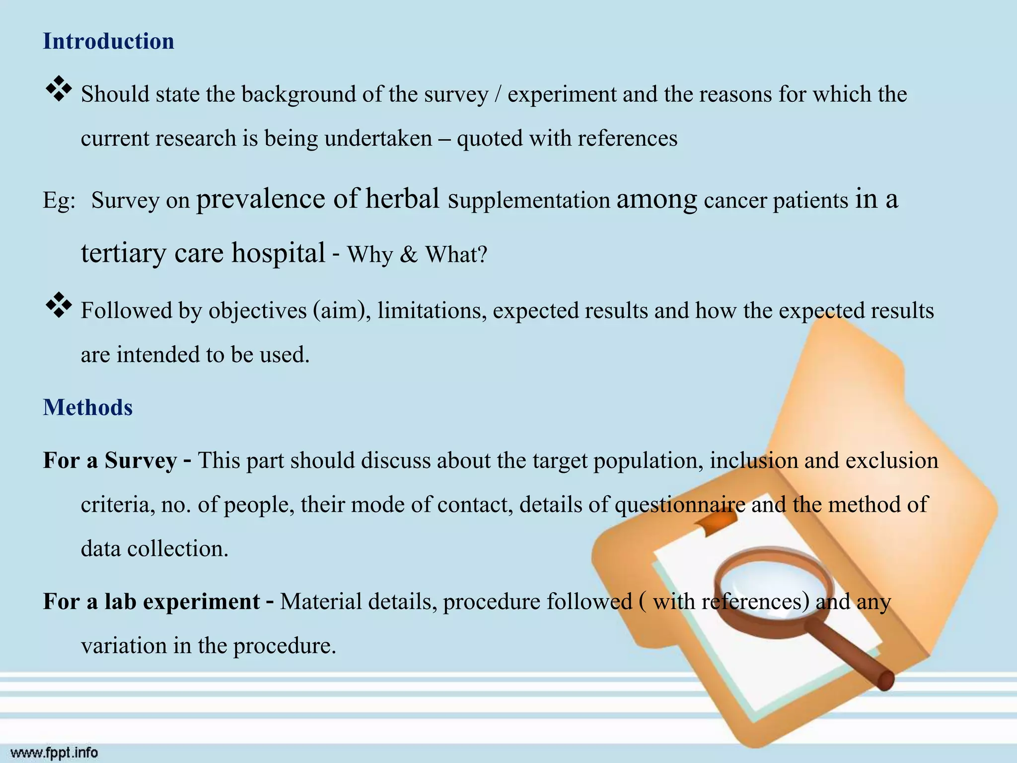 Report writing - Research Protocol | PPT