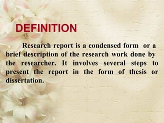 Research Report Writing | PPT