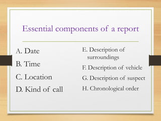 ESSENTIALS OF WRITING,TYPES OF REPORTS, PARTS OF REPORT | PPT