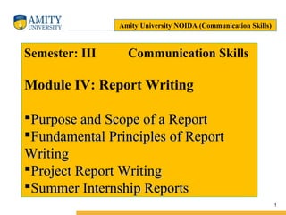 Report Writing: Basic- The Structure and Components | PPS