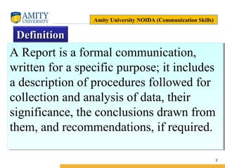 Report Writing: Basic- The Structure and Components | PPS