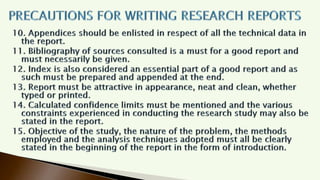 Precautions for Writing Research Reports & Guidelines for Effective ...