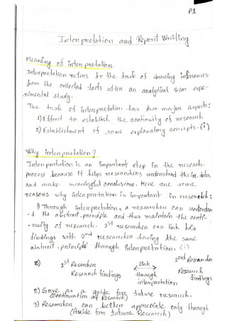 Assignment on Report writing and Interpretation | PDF