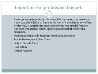 Report writing and its elements | PPTX